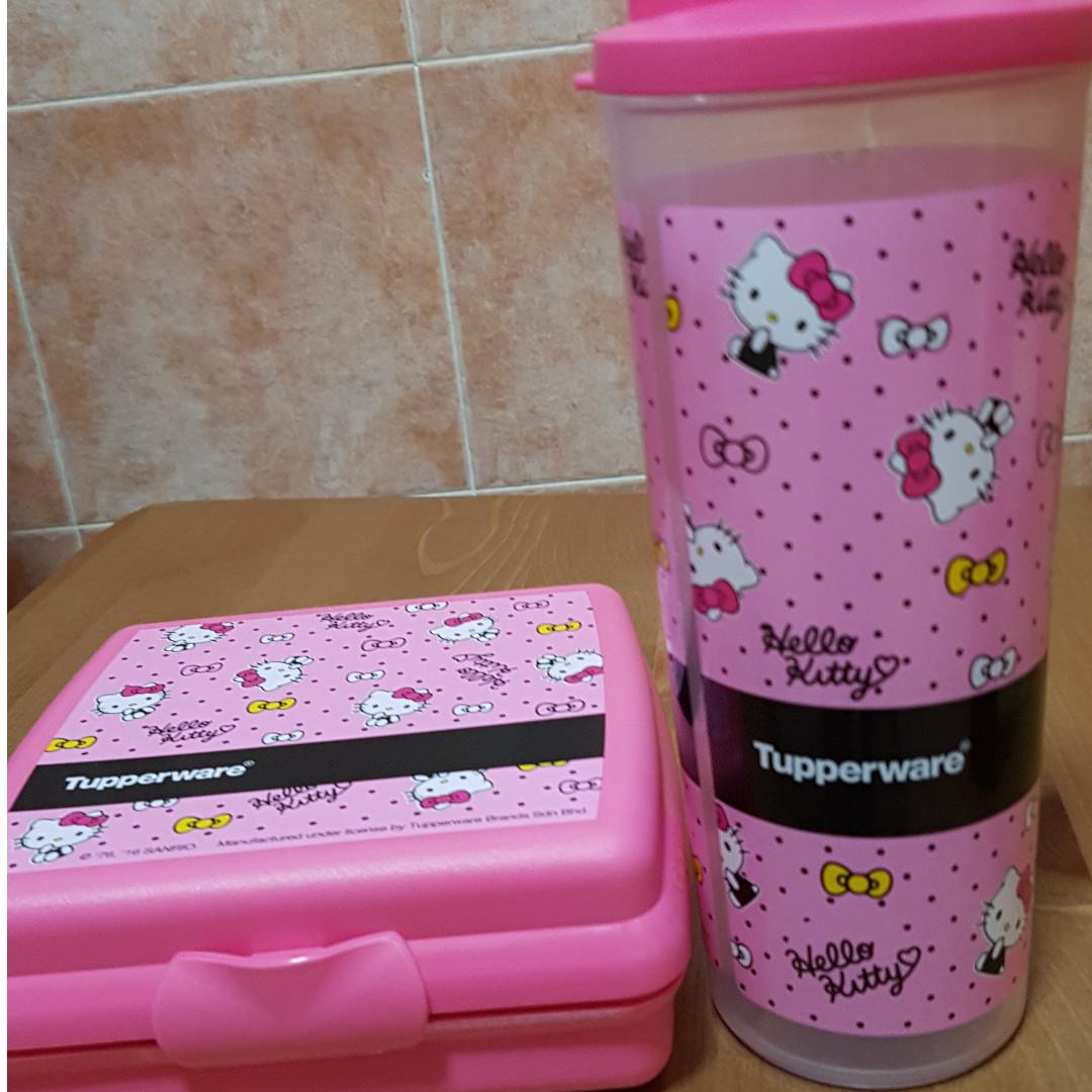 Tupperware Hello Kitty Tumbler and sandwich box, Furniture & Home ...