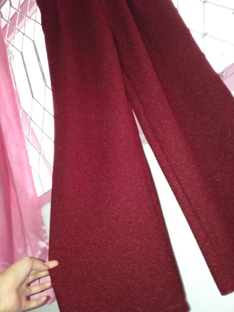 JUMPSUITS Bling2 warna MERAH ATI/Gelap, Fesyen Wanita, Pakaian Wanita ...