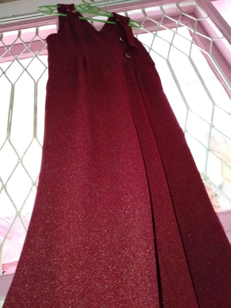 JUMPSUITS Bling2 warna MERAH ATI/Gelap, Fesyen Wanita, Pakaian Wanita ...