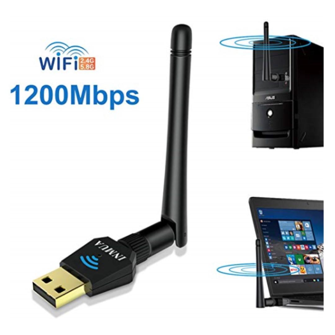 P10 INMUA USB WiFi Dongle 1200Mbps, Wireless USB WiFi Adapter 802.11ac ...