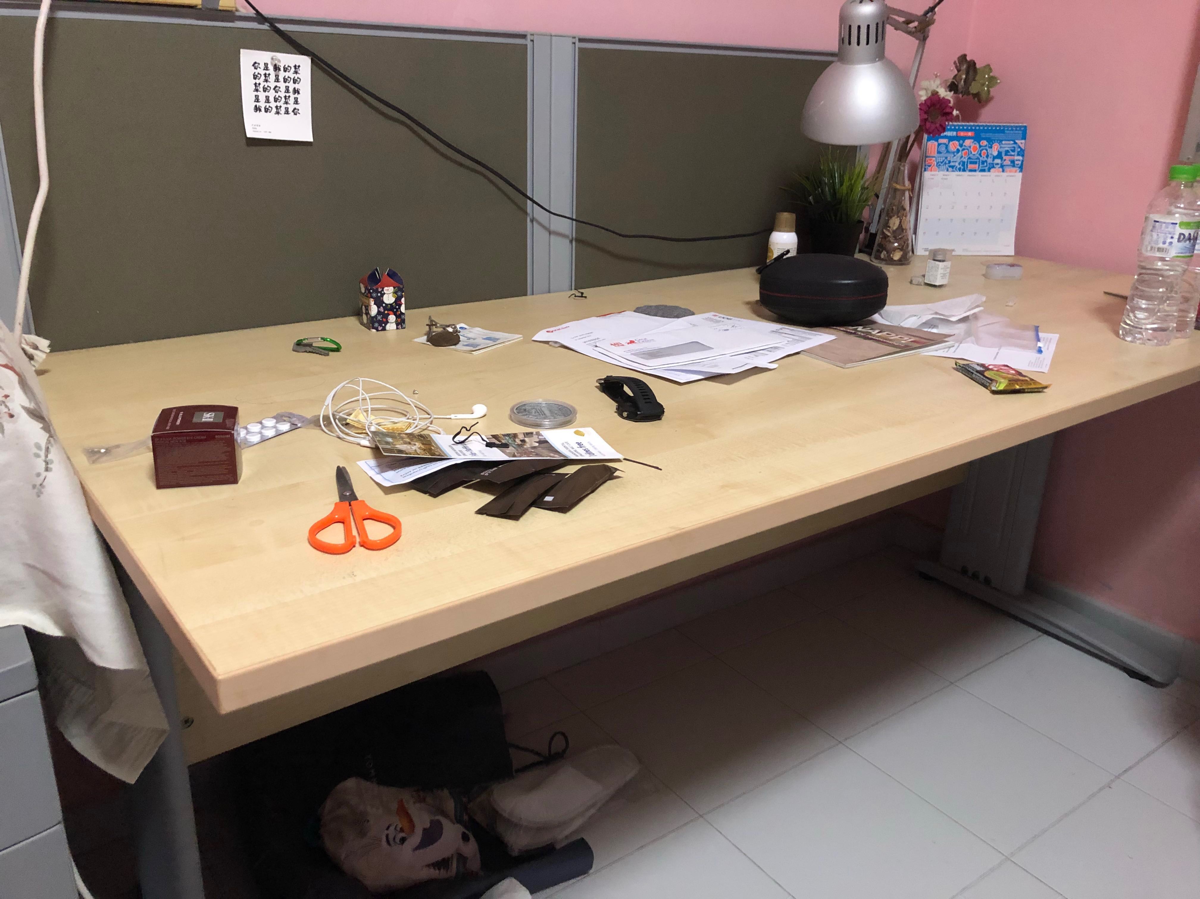 Study table with pin board, Furniture & Home Living, Furniture, Tables ...