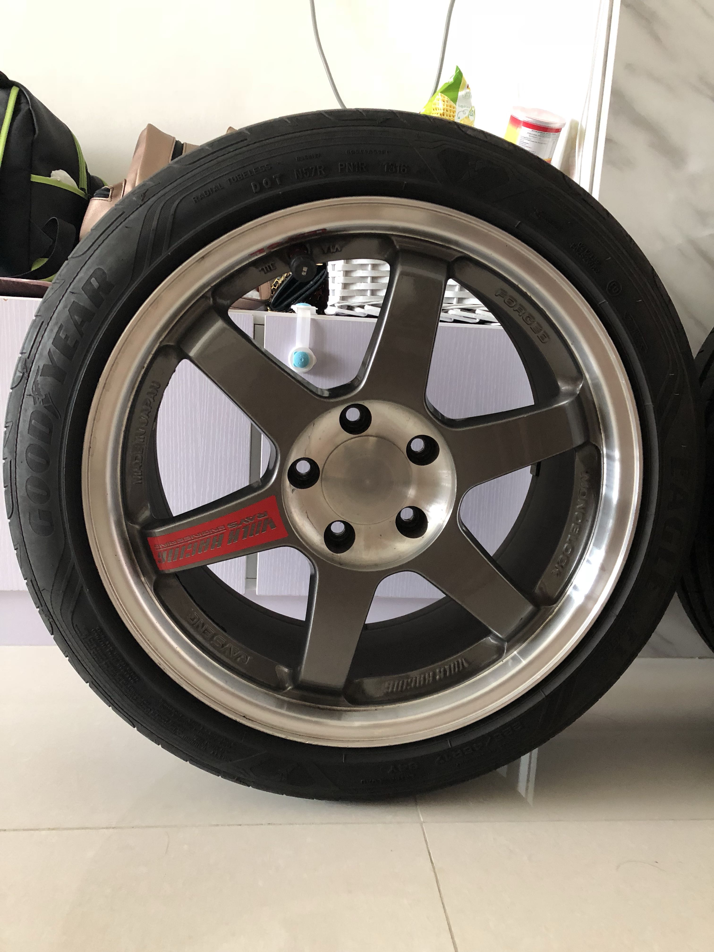 TE 37 SL 17inch, Car Accessories, Tyres & Rims on Carousell