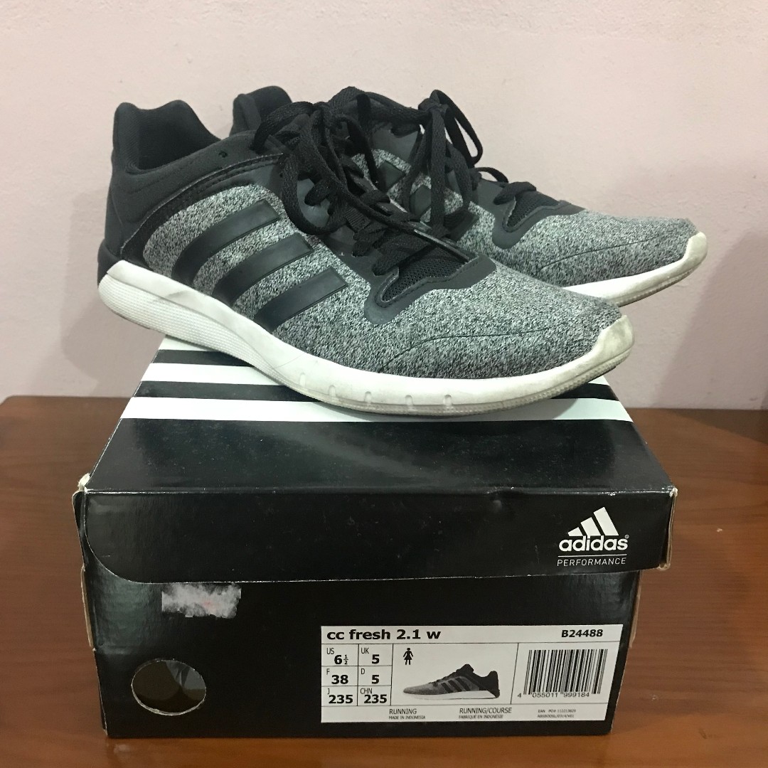 Adidas Size 6.5 Original Authentic Running Rubber Shoes Gray White ...