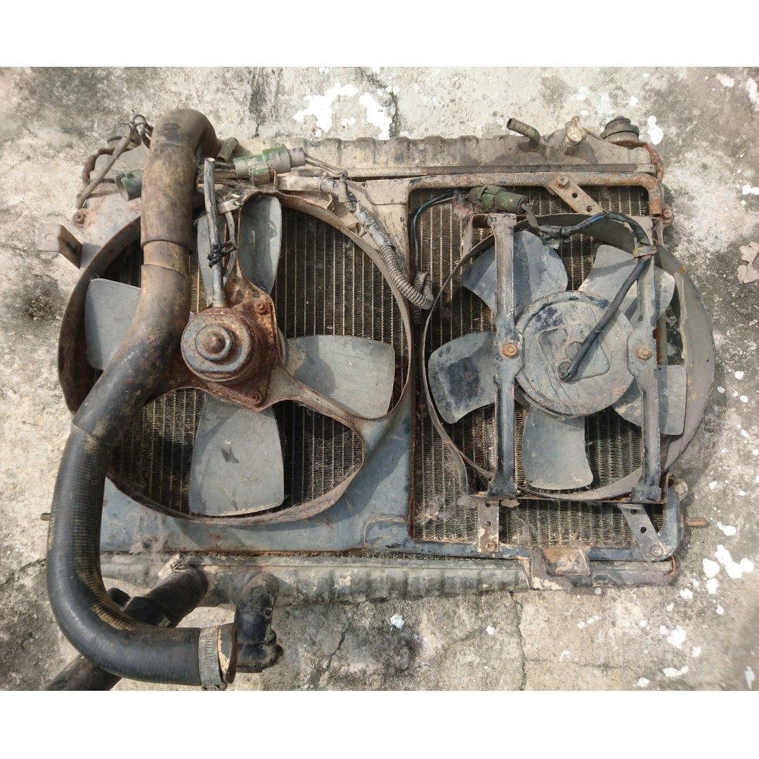 full copper brass Radiator car with 2 two fan kereta DIY, Auto ...