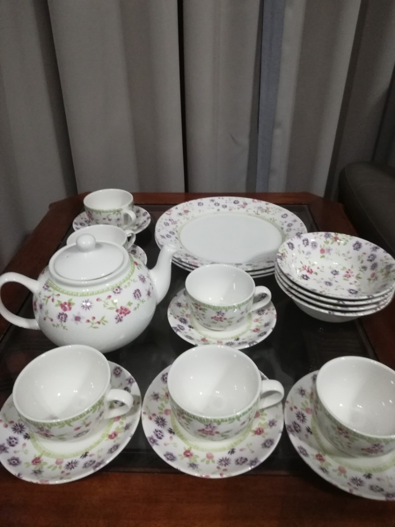 NEW Cosmo Garden Tea Set By Claytan, Furniture & Home Living ...