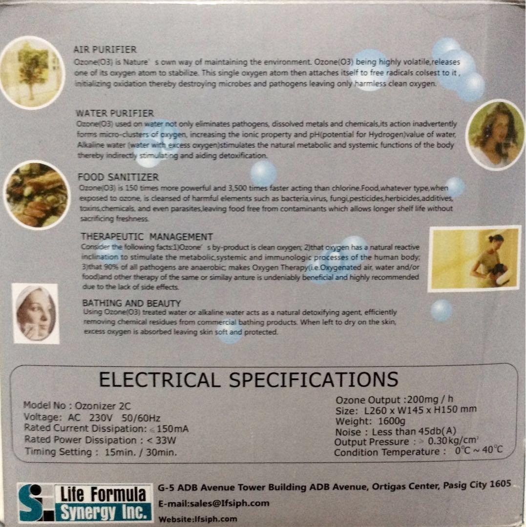 THE OZONIZER 2C (LFSI - Life Formula Synergy Inc.), TV & Home ...