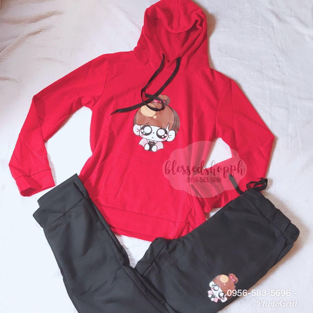 Cotton Hoodie Jacket & Pants Terno, Women's Fashion, Coats, Jackets and ...
