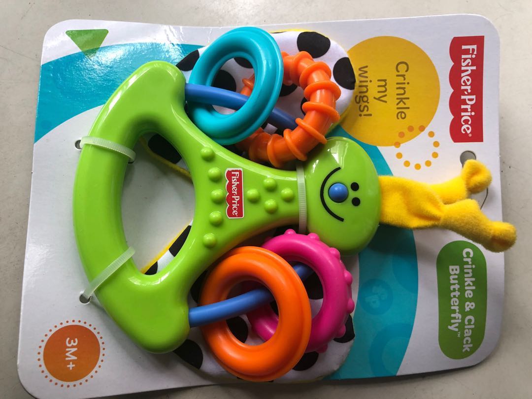 Fisher Price crinkle and clack butterfly, Babies & Kids, Infant ...