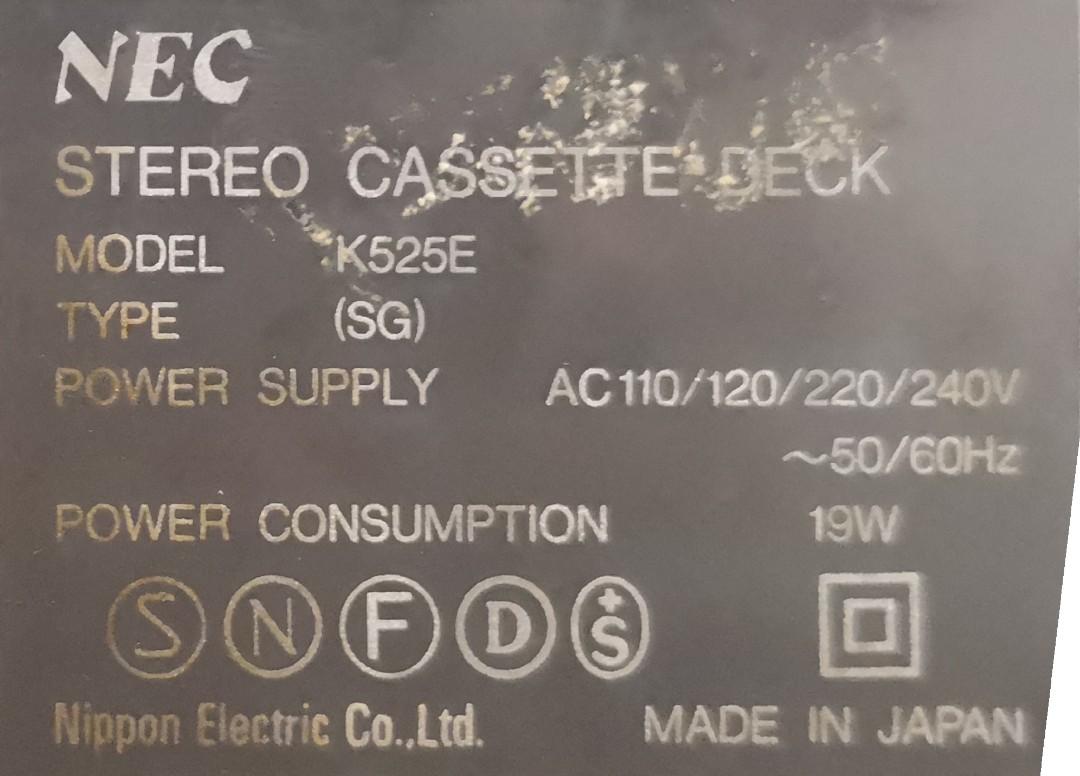 NEC cassette deck, Audio, Portable Music Players on Carousell
