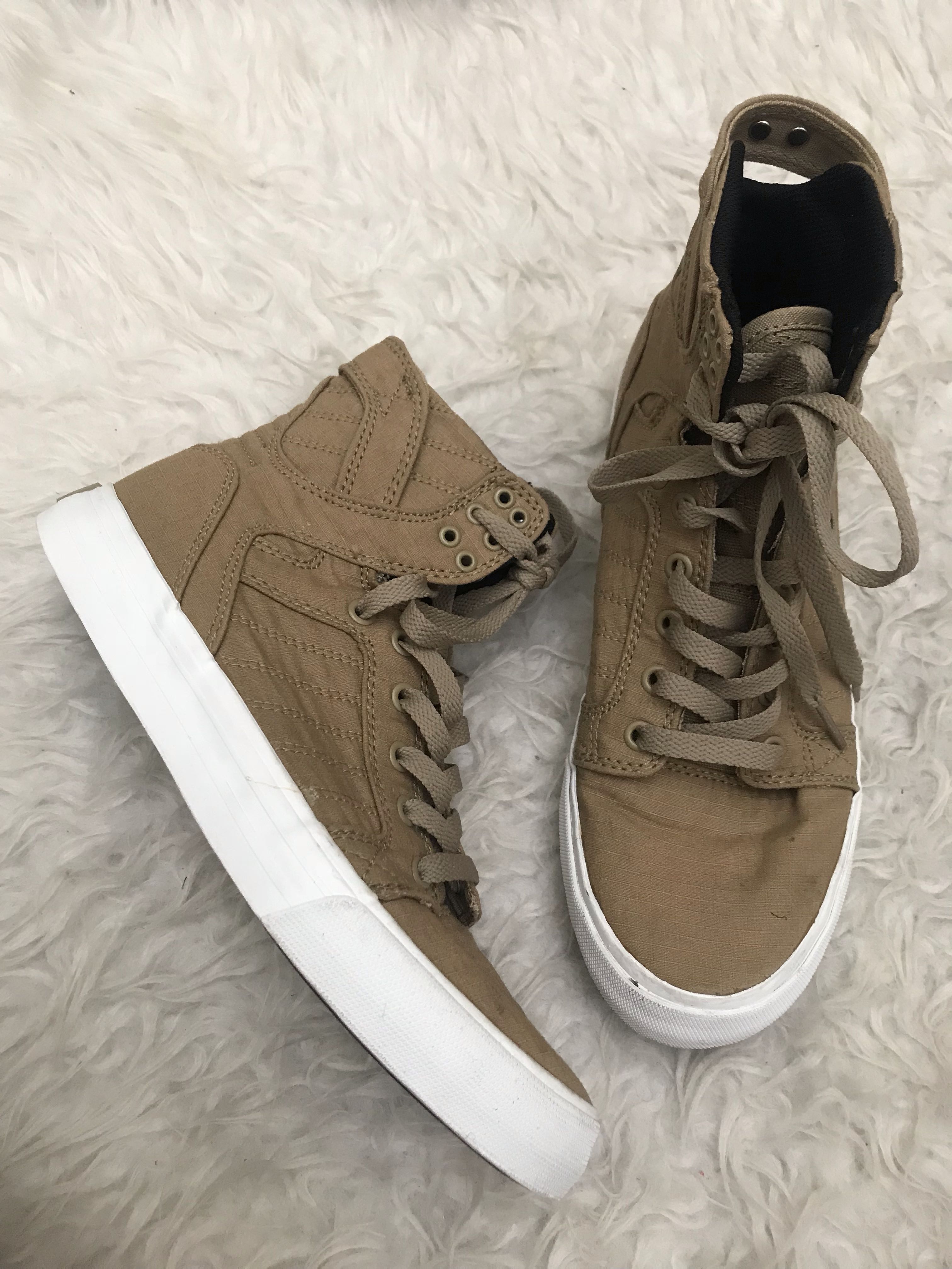 Original SUPRA hi top - camel, Fesyen Pria, Sepatu , Sneakers di Carousell