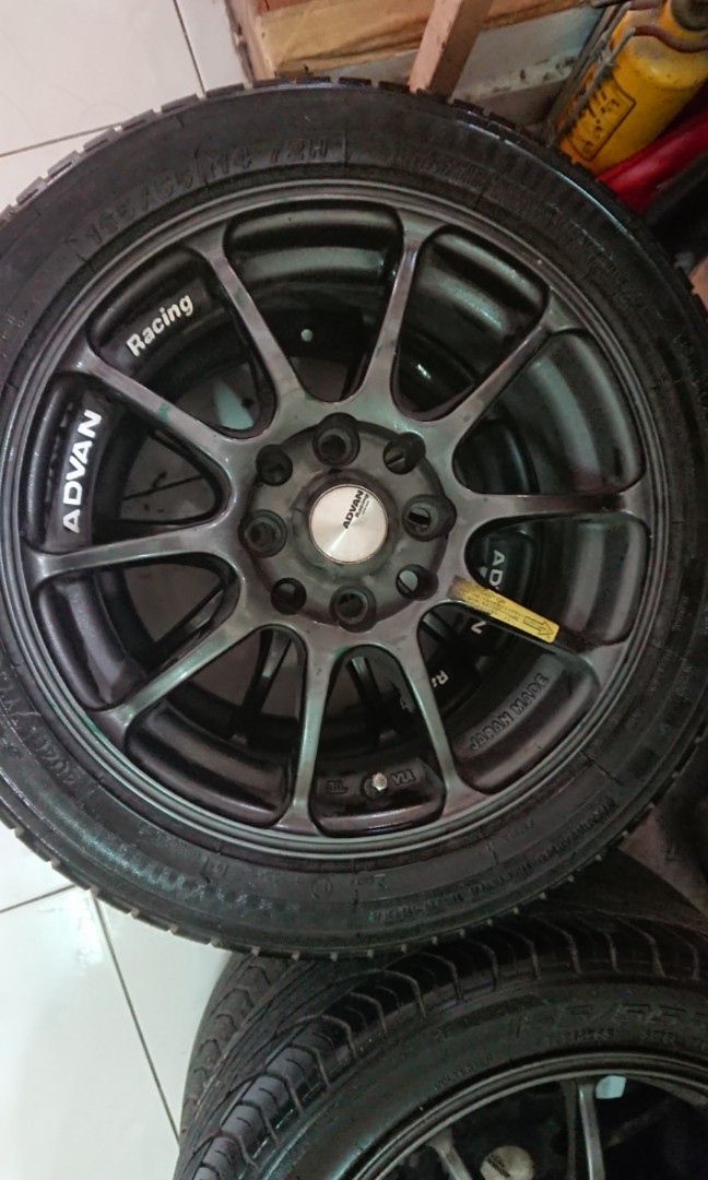 Advan racing japan 14 inch rim. Pcd 100/110, Auto Accessories on Carousell