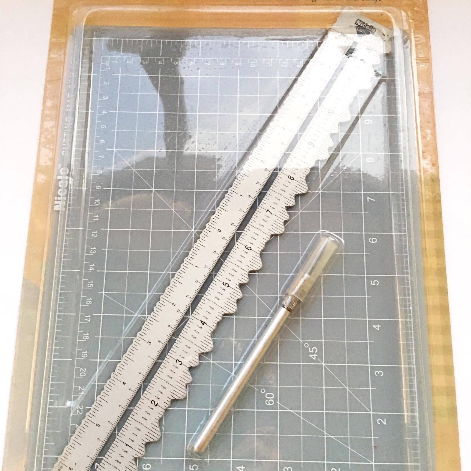 Crafters' Self-Healing Cutting Mat with Deckle Edge Ruler & Knife Set ...