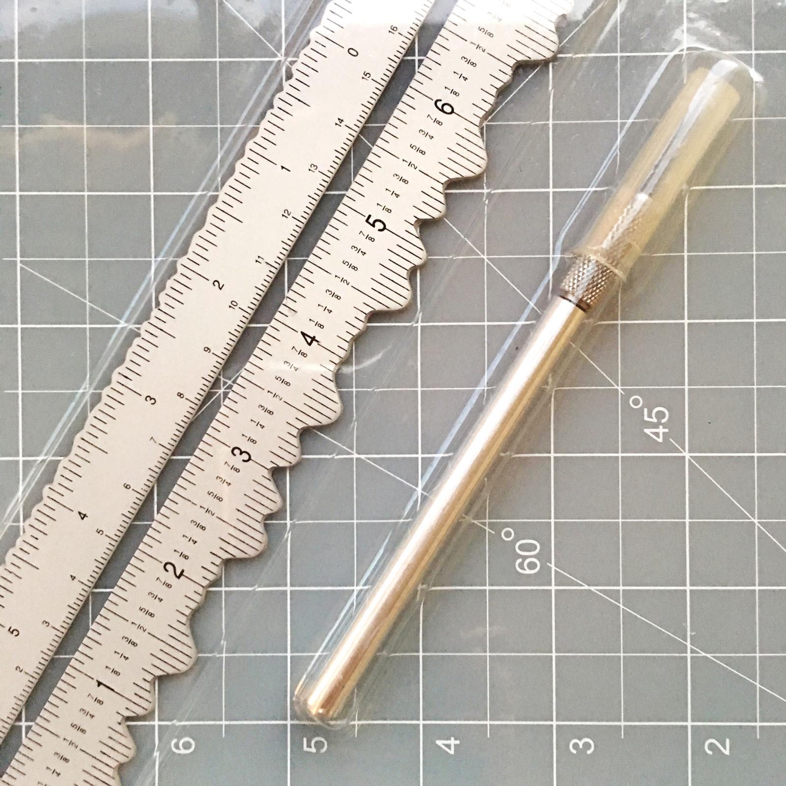 Crafters' Self-Healing Cutting Mat with Deckle Edge Ruler & Knife Set ...