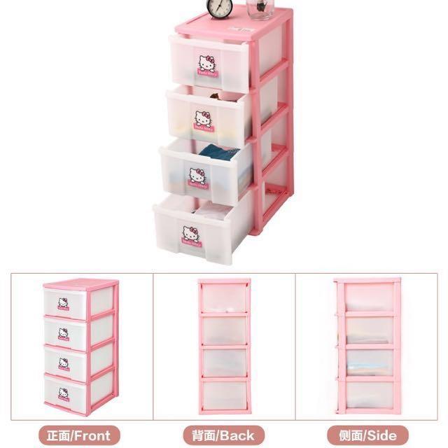 【PO】HELLO KITTY 4-tier Storage Drawer, Furniture & Home Living, Home ...