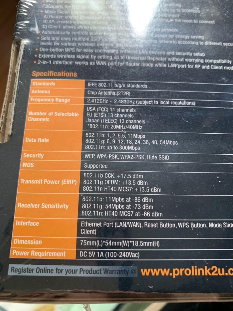 Prolink Wireless N Router Computers And Tech Parts And Accessories Networking On Carousell