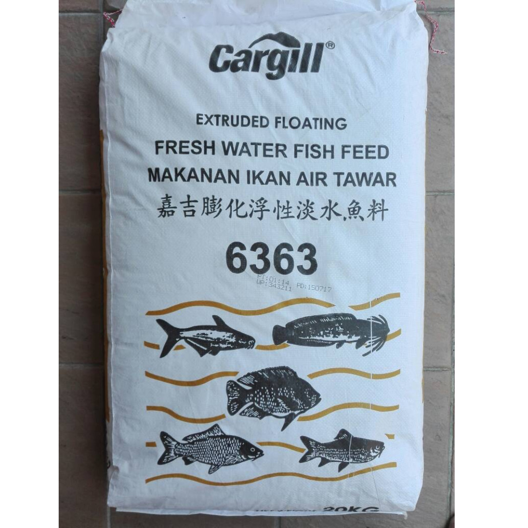 Cargill 6363 Floating Fresh Water Fish Feed Makanan Ikan 20kg, Pet ...