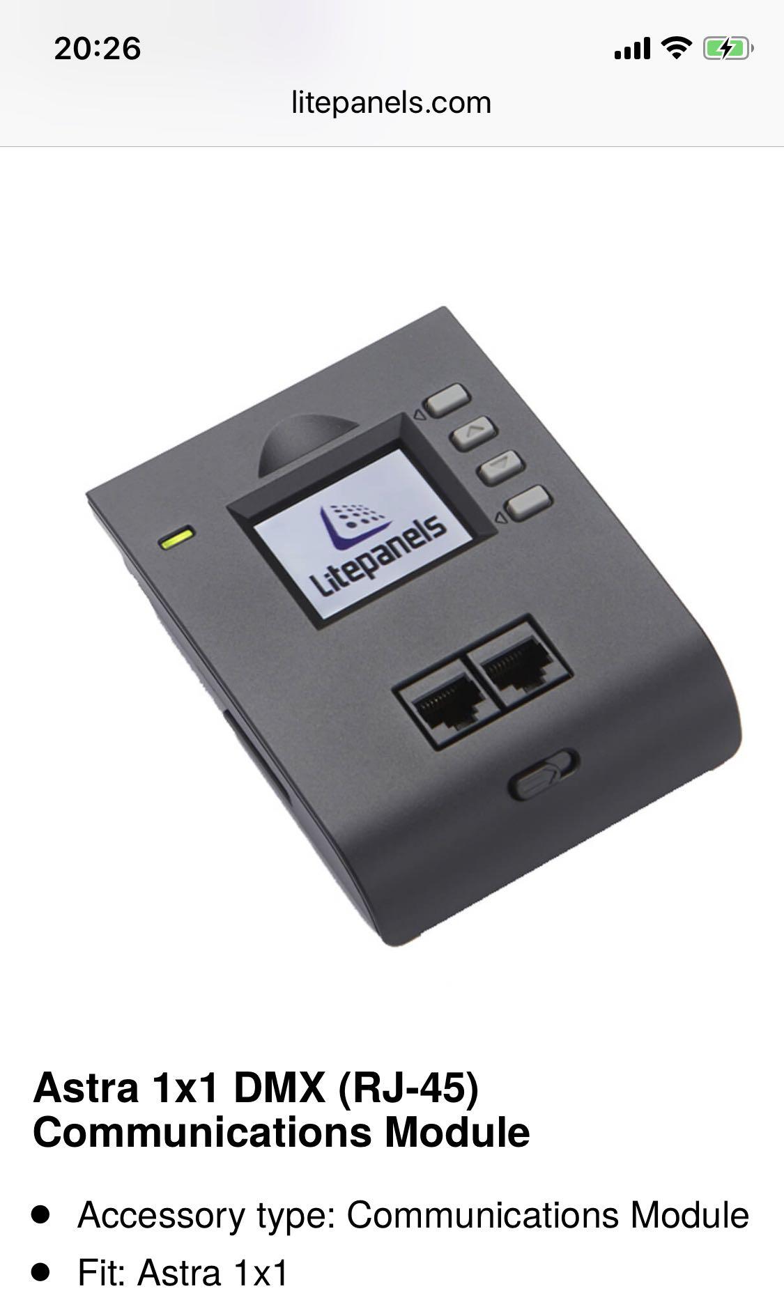 Litepanel Astra DMX Module(900-3501), Photography, Video Cameras on ...