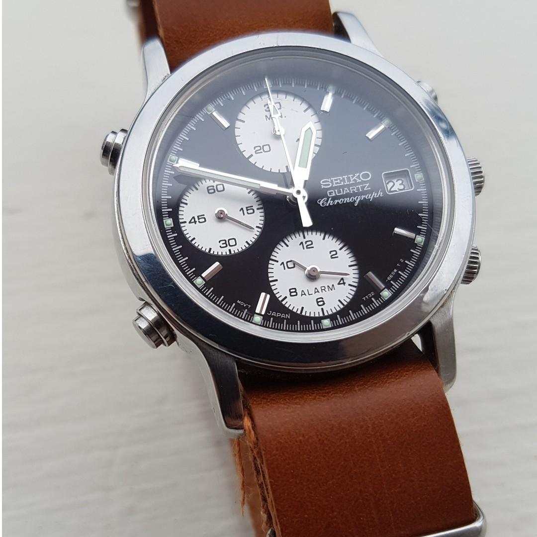 RARE Seiko Reverse Panda Quartz Chronograph, Men's Fashion, Watches ...