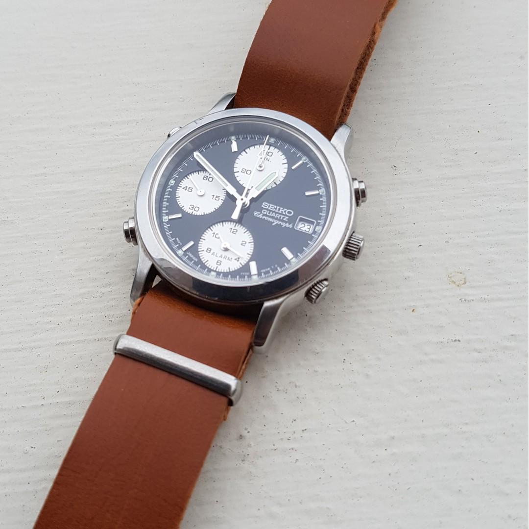 RARE Seiko Reverse Panda Quartz Chronograph, Men's Fashion, Watches ...