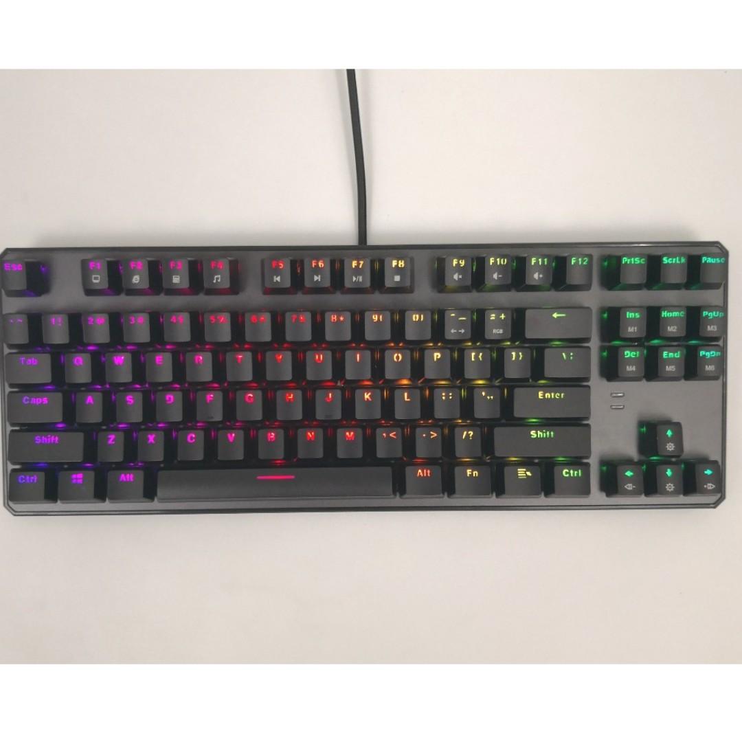 Tecware Phantom RGB TKL mechanical gaming keyboard with blue clicky ...