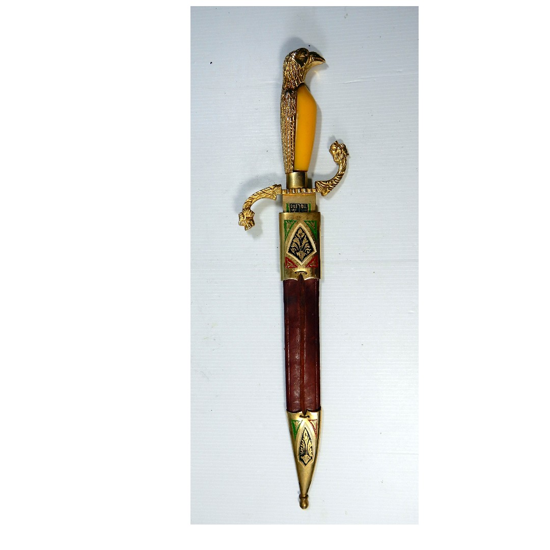 Vintage Spanish Toledo sword fine quality with leather sheave eagle ...