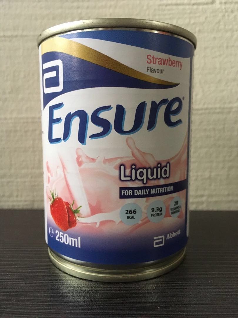ENSURE LIQUID (Strawberry Flavour) Milk Feed 250ml, Health & Nutrition ...