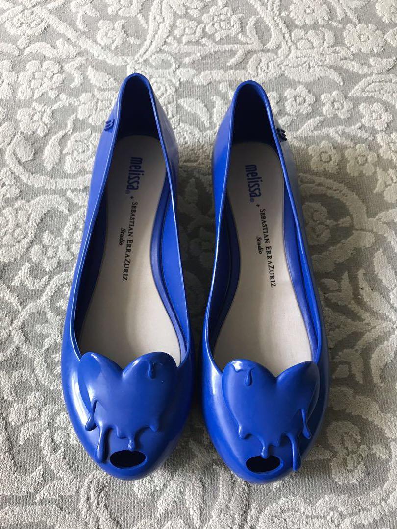 Melissa Sebastian Blue, Women's Fashion, Footwear, Flats on Carousell
