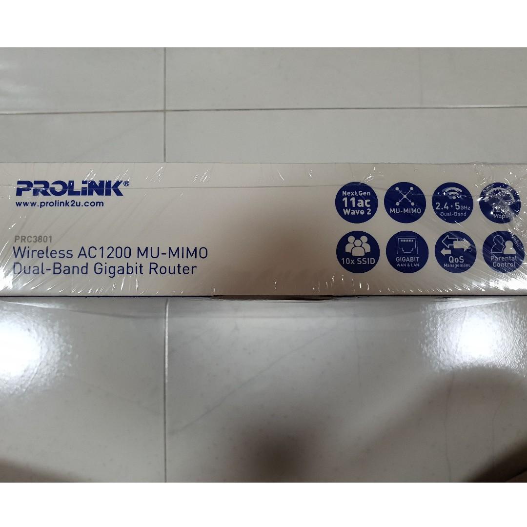 ProLink PRC 3801 Wireless AC1200 MU MIMO Dual Band Gigabit Router Computers Tech Parts