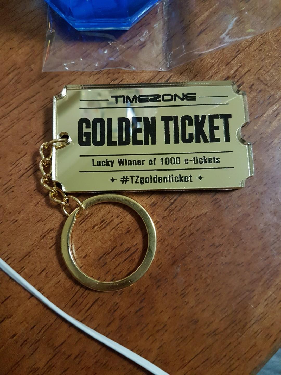 Timezone Golden Ticket Keychain, Luxury, Accessories on Carousell