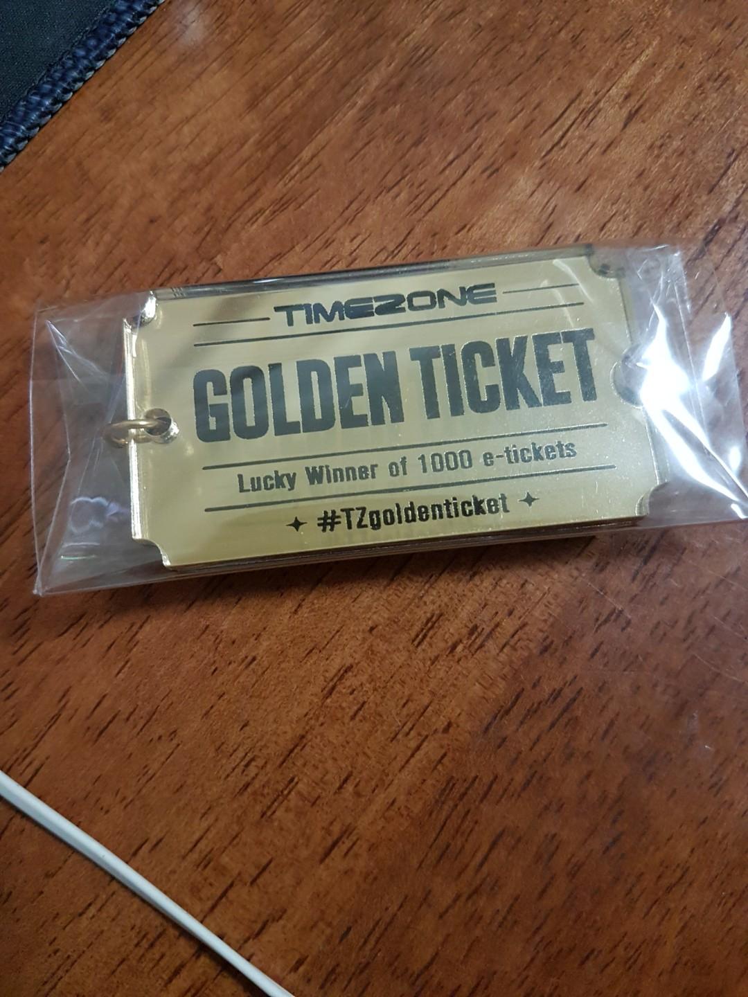 Timezone Golden Ticket Keychain, Luxury, Accessories on Carousell