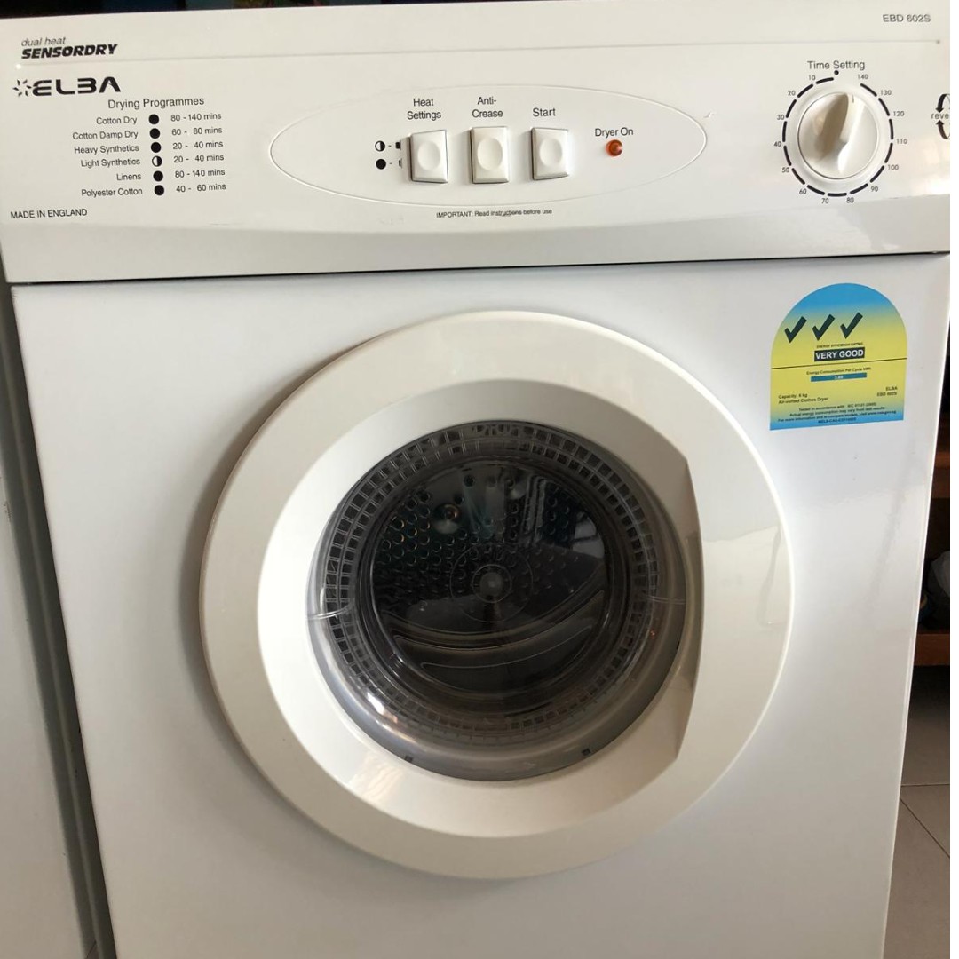ELBA EBD602S 6KG VENTED DRYER, TV & Home Appliances, Washing Machines ...
