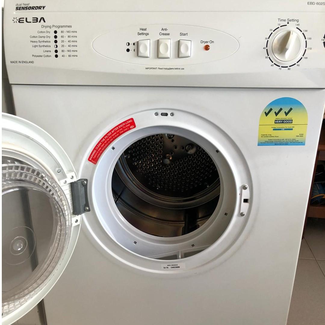 ELBA EBD602S 6KG VENTED DRYER, TV & Home Appliances, Washing Machines ...