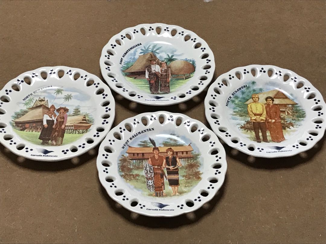 Garuda Indonesia Decorative Plates - Set of 4, Furniture & Home Living ...