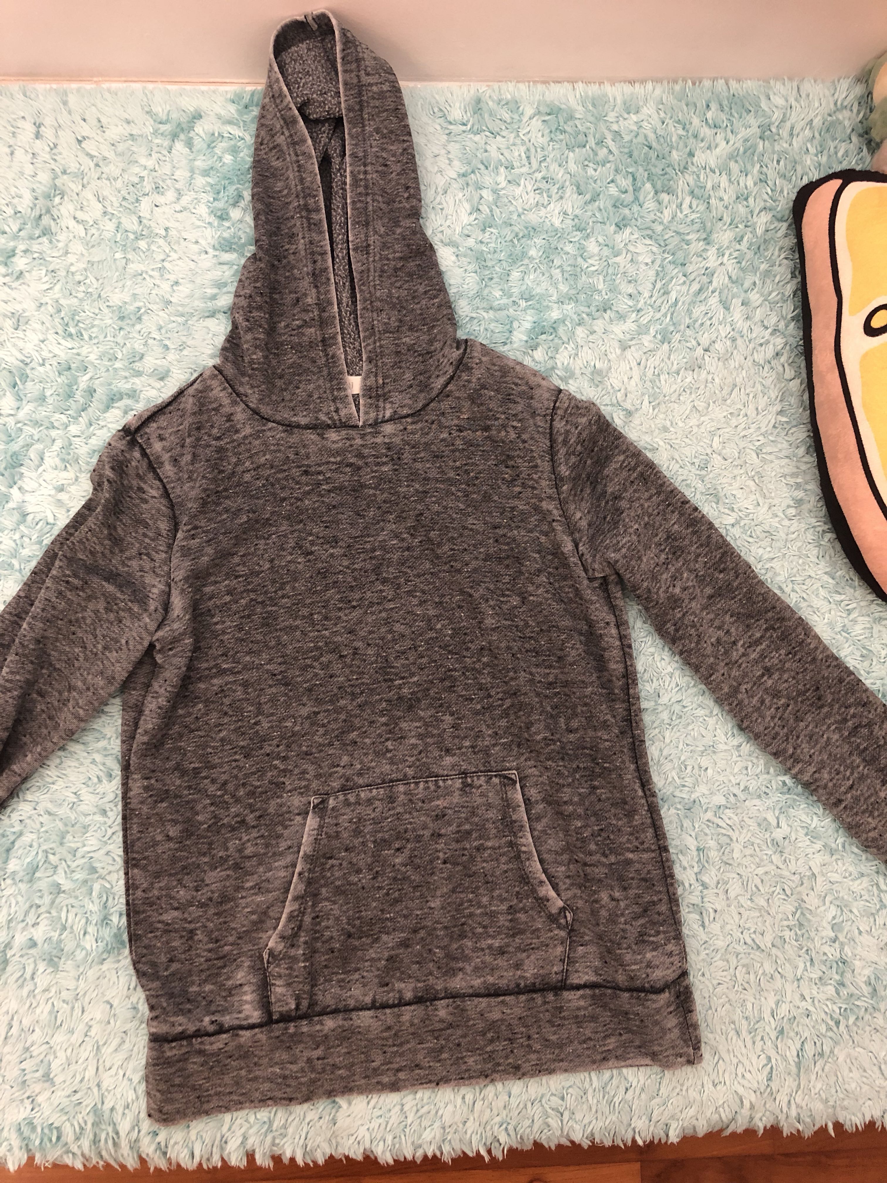 Grey Acid Washed Hoodie, Women's Fashion, Coats, Jackets and Outerwear ...