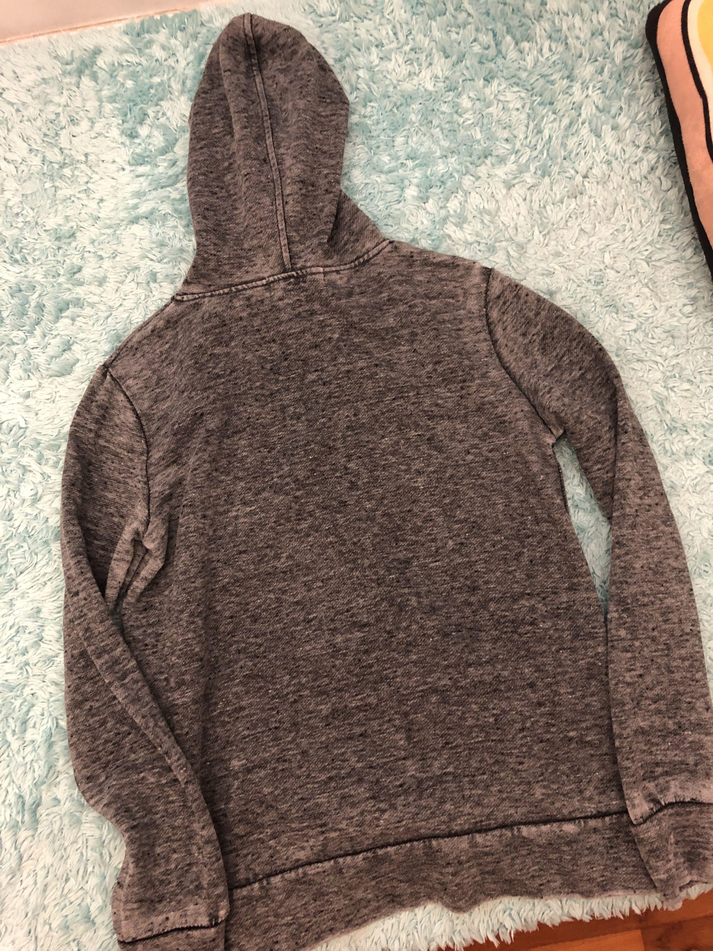 Grey Acid Washed Hoodie, Women's Fashion, Coats, Jackets and Outerwear ...