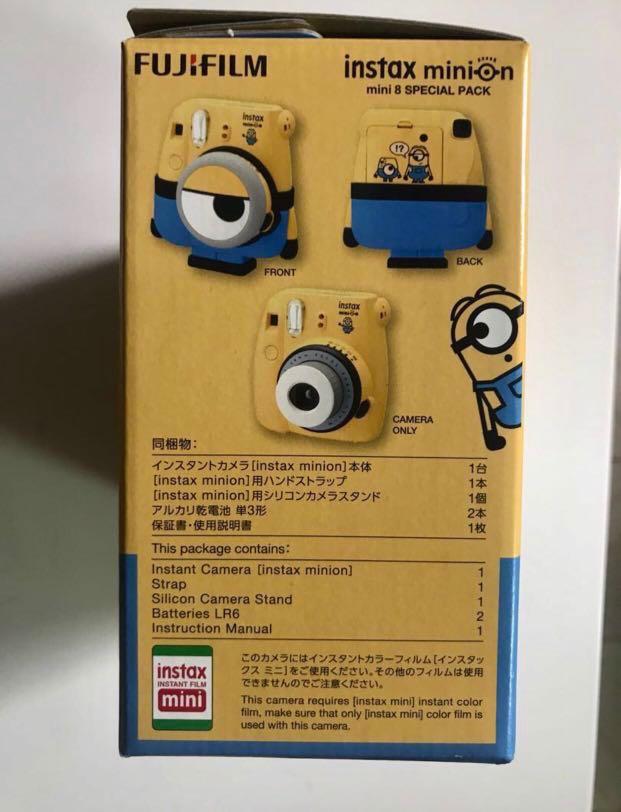 全新連盒迷你兵Minion即影即有相機-Fujifilm instax minion mini 8 special pack, 攝影器材 ...