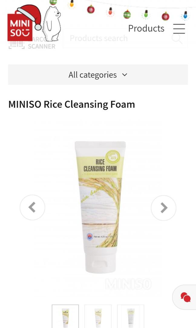 Miniso Rice Cleansing Foam, 美容＆化妝品, 健康及美容 - 皮膚護理, 面部 - 面部護理 - Carousell