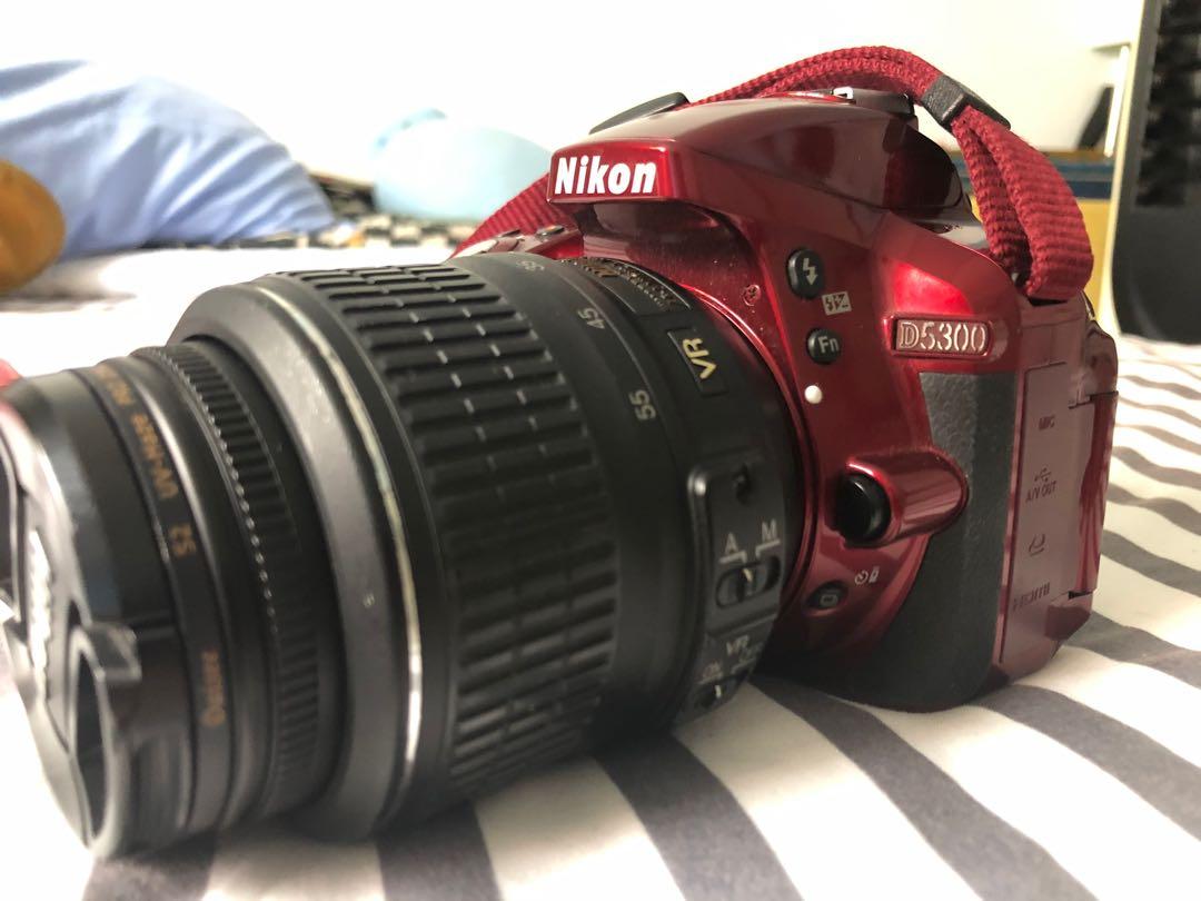 Nikon D5300 (CANDY RED), Photography, Cameras on Carousell