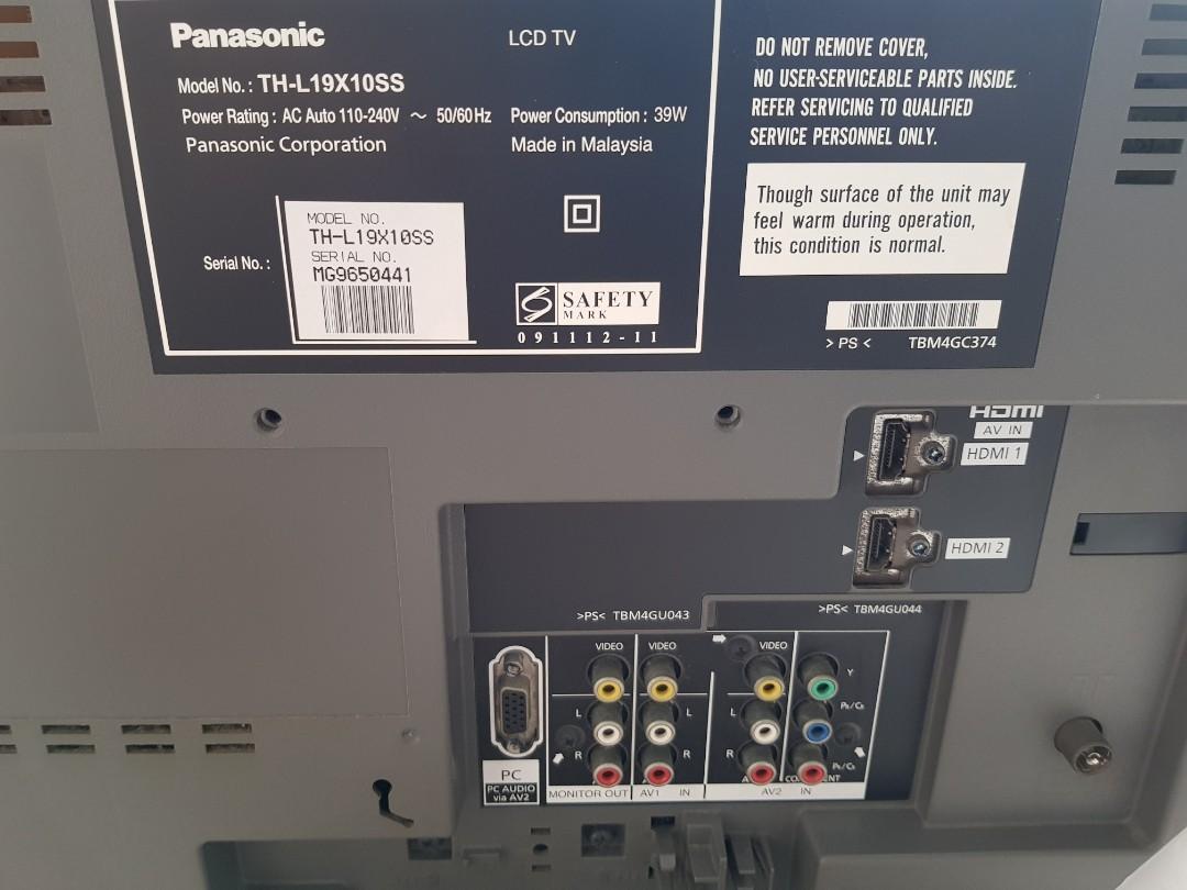 Panasonic 19in LCD tv/ Computer monitor, Computers & Tech, Parts ...