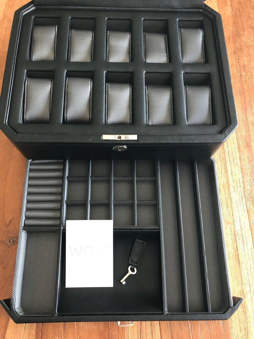 Wolf Windsor 10 Piece Watch Box with Drawer, Luxury, Watches on Carousell
