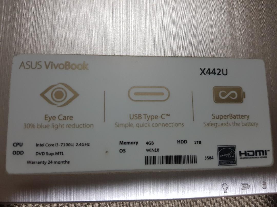 ASUS VivoBook 14 X442UR, Computers & Tech, Laptops & Notebooks on Carousell