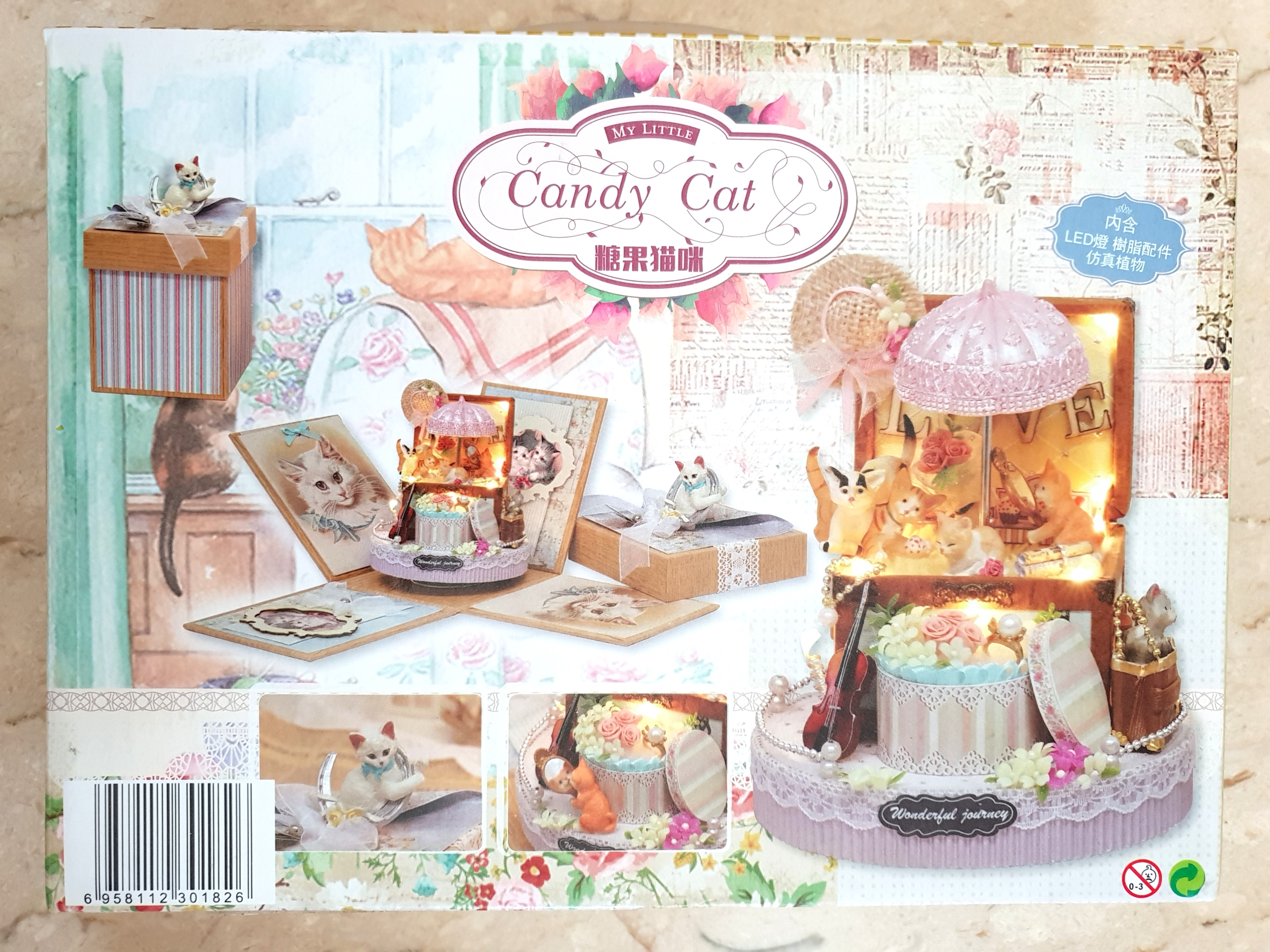 DIY Cat Explosion Box Miniature Dollhouse Card Craft Kit Kittens ...