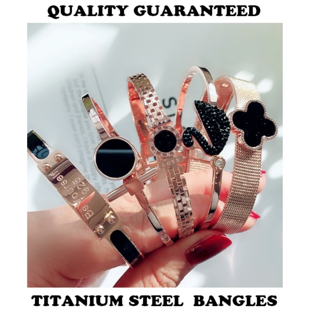 Korean-Japanese Inspired Titanium Steel Bangles, Women's Fashion ...