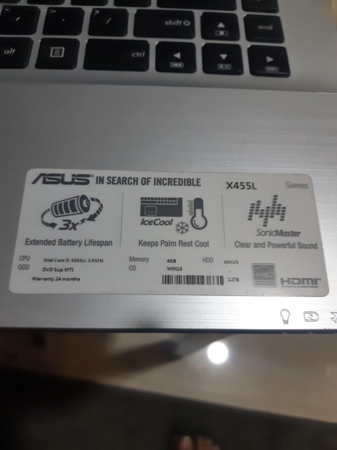 Asus X455LAB, Computers & Tech, Laptops & Notebooks on Carousell