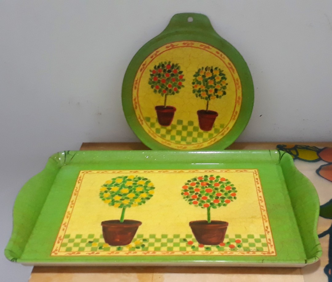 Matching serving tray & pot stand, Furniture & Home Living, Kitchenware ...