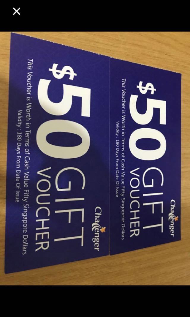 Challenger Voucher 200$, Tickets & Vouchers, Vouchers on Carousell
