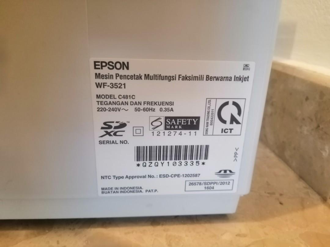 Epson Printer WF-3521, Electronics, Others on Carousell