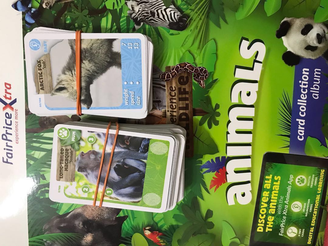 Fairprice xtra animals card, Hobbies & Toys, Toys & Games on Carousell