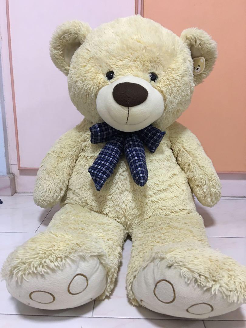 Giant Teddy Bear (Beige), Hobbies & Toys, Toys & Games on Carousell