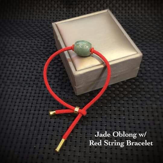Jade Oblong with Red String Bracelet, Women's Fashion, Jewelry ...